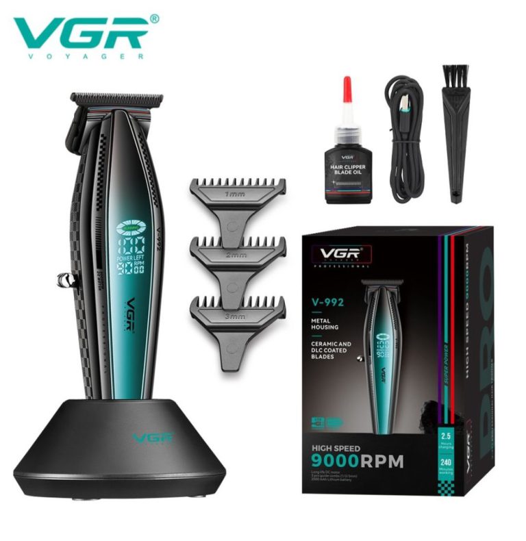 ماشین اصلاح مدل VGR V-992 خط زن حرفه ای با تیغه T و موتور قدرتمند